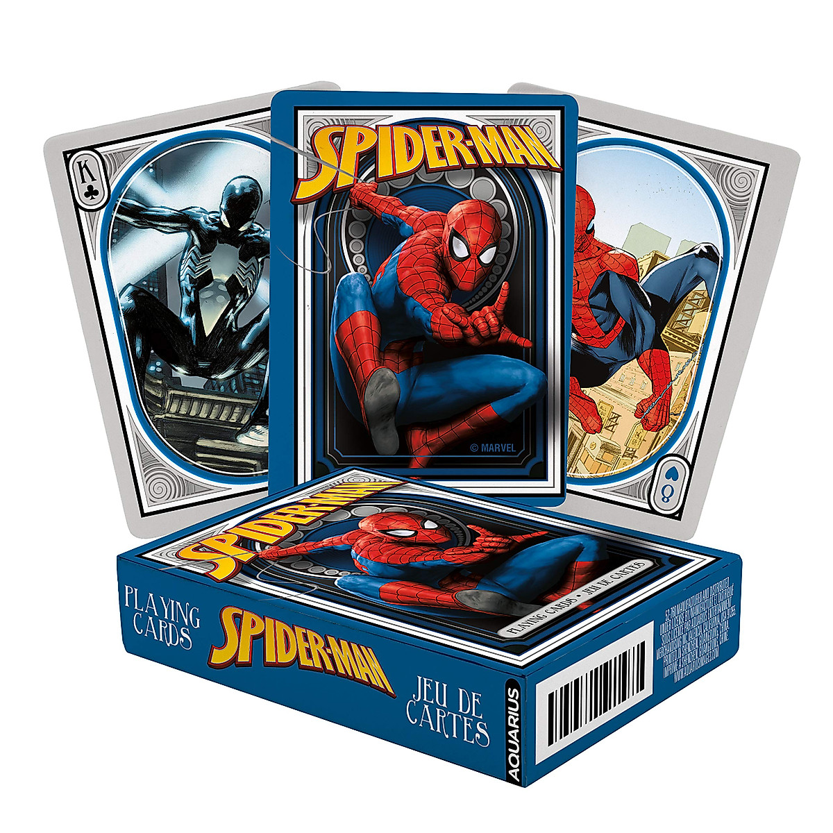 AQUARIUS Marvel Spider-Man Playing Cards - Spiderman Themed Deck of Cards for Your Favorite Card Games - Officially Licensed Marvel Comics Merchandise & Collectibles - Poker Size