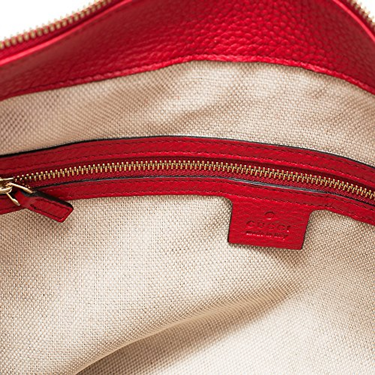 Gucci Soho Flame Red Leather Bag Soft Hobo Italy Handbag New