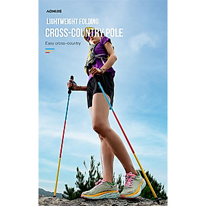 AONIJIE Folding Ultralight 7075 Aluminum Alloy Trekking Poles Quick Lock Trekking Hiking Pole Walking Stick (110 CM Style 2)