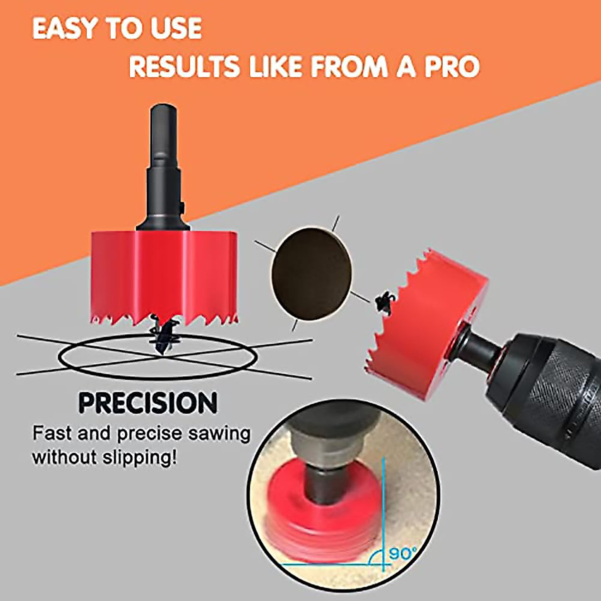 GARHWAL 3 in. Bi-Metal Hole Saw Drill Bit - General Purpose Saw for Wood, Plywood, Cornhole, Ceiling, and Drywall - Includes Arbor & Pilot Bit