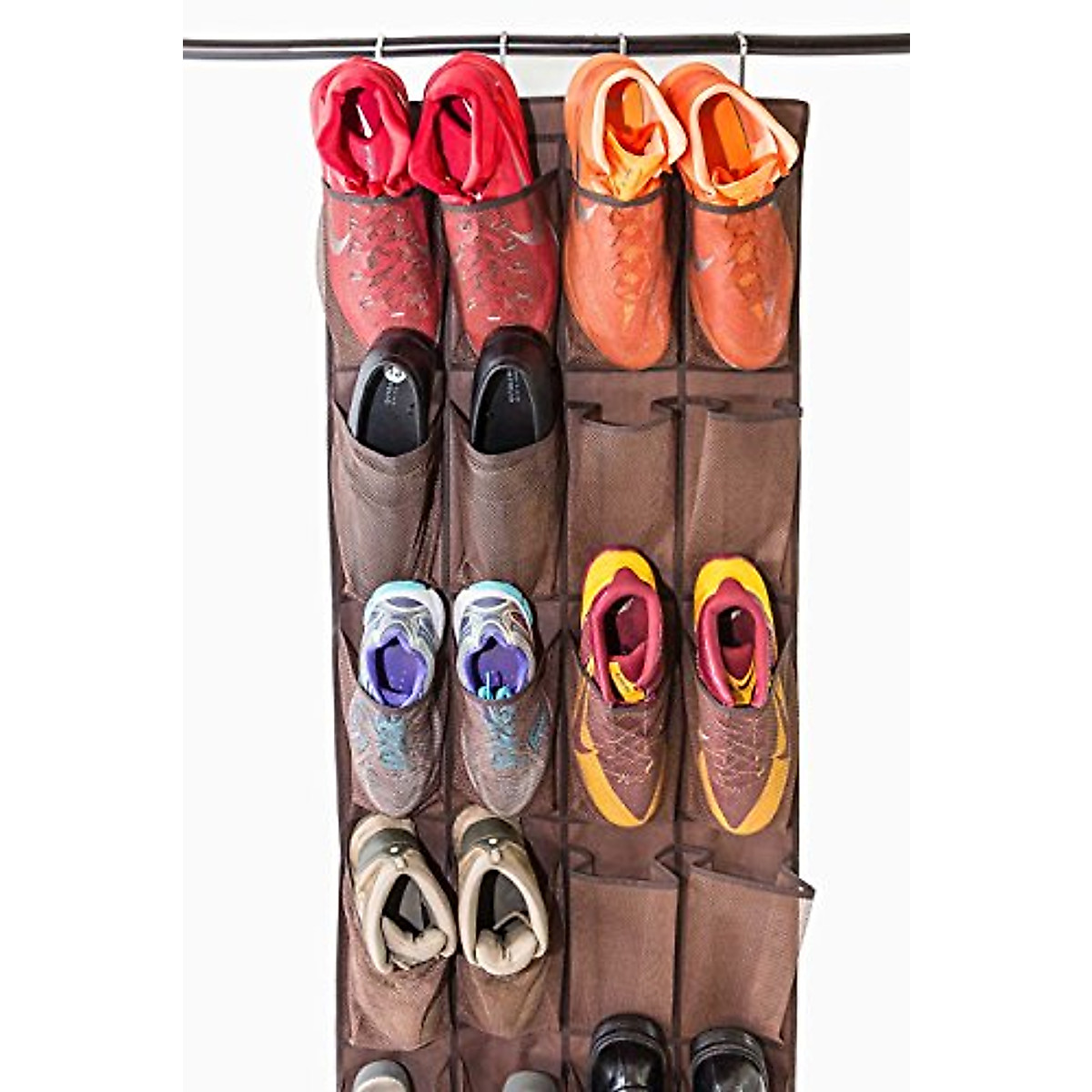 Roomganize Large Shoe Organizer, Sneaker Rack, for Men's Big Shoes (Bison Brown)