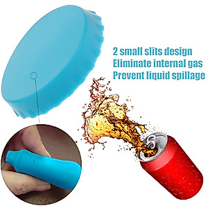 Bigomila 6 Pack Silicone Soda Lid Beverage Can Cover Beer Bottle Caps Juice Can Topper Reusable Food Grade Coke Can Saver 6 Color Silicone Can Can Stopper Fit 2.13”Standard Can