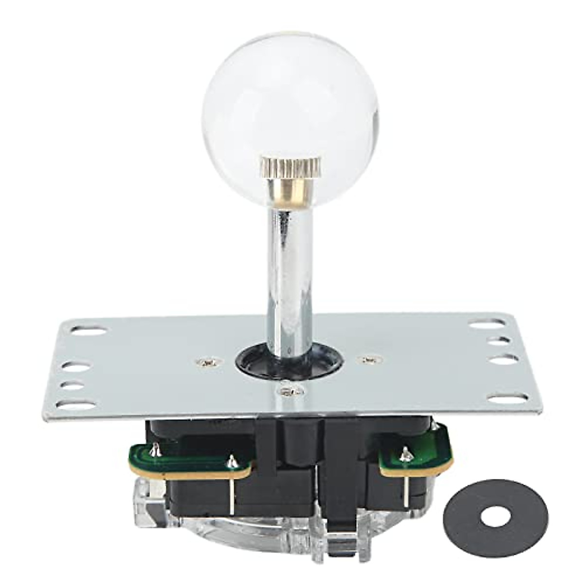 DAUERHAFT Arcade Game Joystick, High Sensitivity ABS Metal Quadrate Retaining Ring Arcade Game Fighting Stick for Game Room(Transparent)