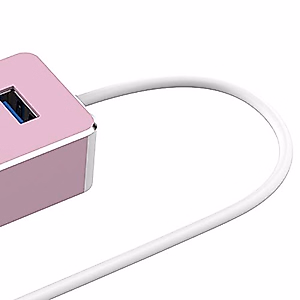 Lysee Data Cables - 4-Port USB Hub Splitter High Speed Transmission GNS-S01 Four Aluminum Alloy 3.0 USB Hub - (Color: Rose Gold)