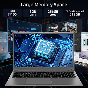 SGIN 17.3 Inch Laptop Computer, 256GB SSD 8GB RAM, 1920 * 1080 IPS FHD Display, Windows 11 Laptop with Quad-Core Intel Celeron J4105 Processors, 8000mAH, USB 3.0, Type-C, Bluetooth 4.2, 2.4/5G WiFi