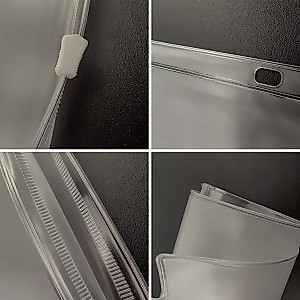 YoeeJob 3 Holes Clear PVC Zipper Binder Pocket Insert Pages Letter Size, 8 1/2" x 11 Loose Leaf Binder Filing Storage Bags 8 Packs