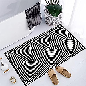 Tiffasea Front Door mat 2'x3', Machine Washable Welcome Mats Cotton Woven Small Rug Reversible Indoor Outdoor Rugs Layered Floor Mats for Entryway/Kitchen/Laundry/Bathroom/Bedroom(Black and White)