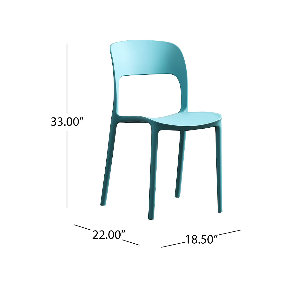 Christopher Knight Home Dean Outdoor Plastic Chairs (Set of 4), Teal