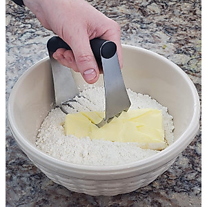 Cestari Professional Pastry Cutter - Heavy Duty Dough & Pastry Blenders - 4 Thick Blades - Soft Grip Handle - Pie Making Tools - 304 Stainless Steel - Lifetime Replacement Warranty