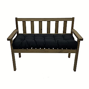 Waterproof Indoor/Outdoor Bench Cushion, Swing Cushion, Thicken Patio Bench Rocking Seat Pad for Lounger Garden Patio Lounger Bench,Wicker Loveseat Settee (Black)