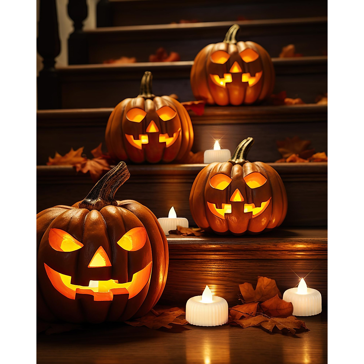 Raycare 24Pack Flameless LED Tea Lights Battery Operated, Last 3X Longer Fake Electric Tealights Candles Flickering Votive Candles for Halloween, Christmas, Wedding Decor, Centerpiece Table Decor