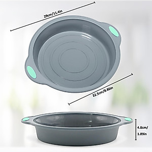 To encounter 9 Inch Silicone Round Cake Pans, 2 Pack Nonstick Silicone Baking Pans Set, Food Grade Silicone Cake Molds, with Metal Reinforced Frame More Strength