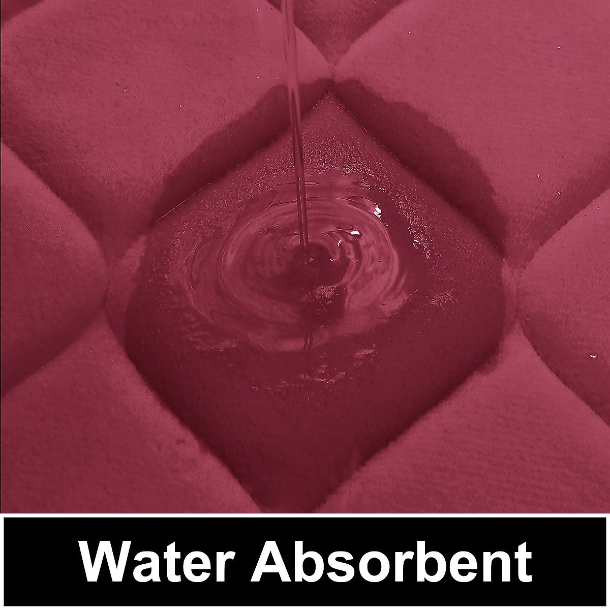 Colorxy Memory Foam Bathroom Rugs, Ultra Soft & Non-Slip Bath Mat, Water Absorbent and Machine Washable Bath Carpet Rug for Shower Bathroom Floor Rugs, 24''x16'', Burgundy