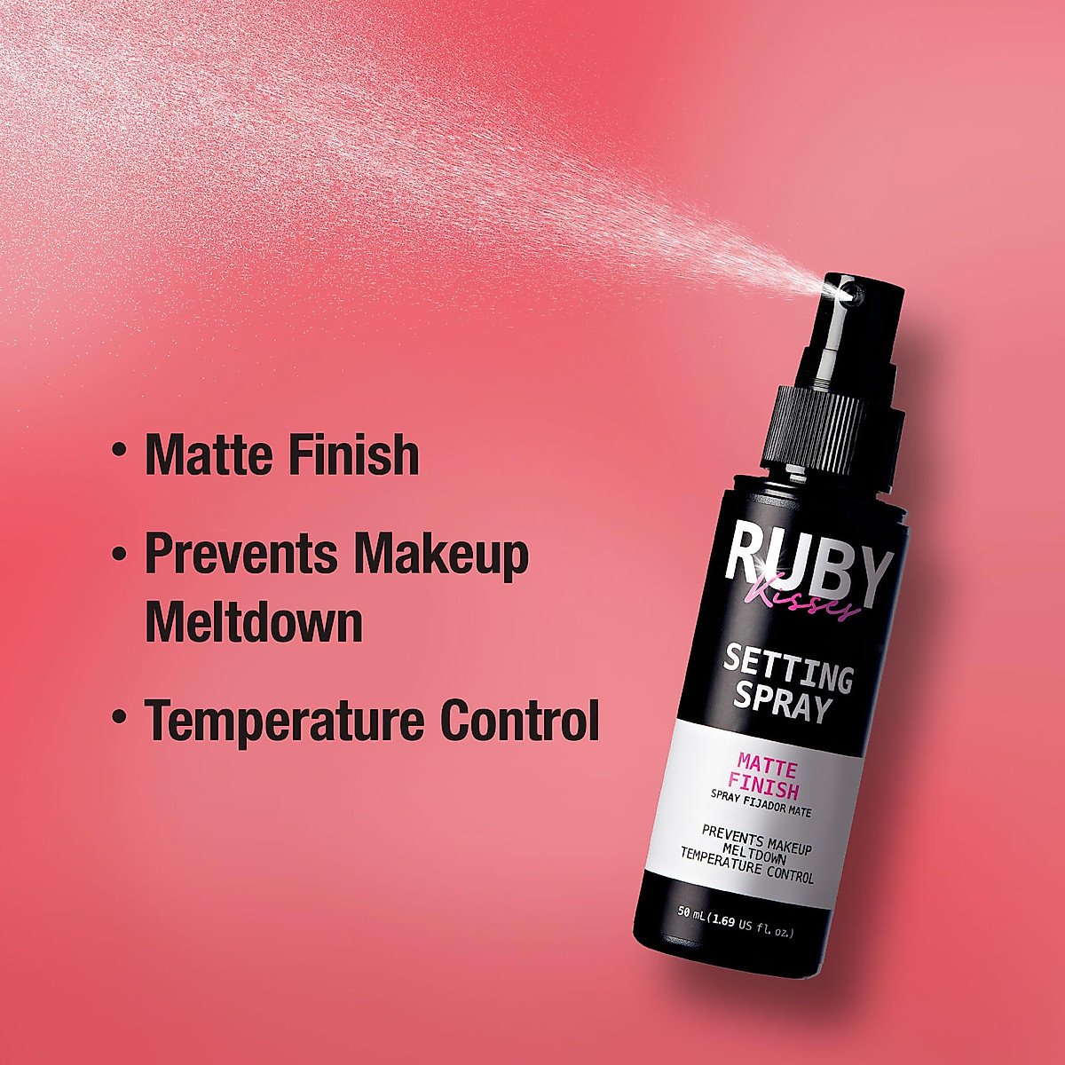 Ruby Kisses 24Hr Never Touch Up Matte Finish Setting Spray 1.69 Fl Oz