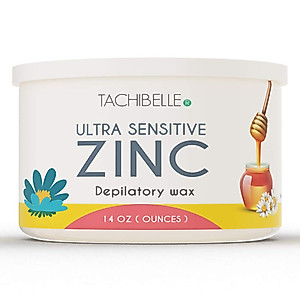 Tachibelle Depilatory Wax 14 Oz Professional Hair Removal, Women Men, Home Waxing for All Body and Brazilian Bikini Made in Italy (Zinc Wax)