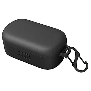 for Bose QuietComfort Earbuds Case Cover (Not fit for Bose Sport Earbuds), Portable Silicone Protective Case with Carabiner (Black)