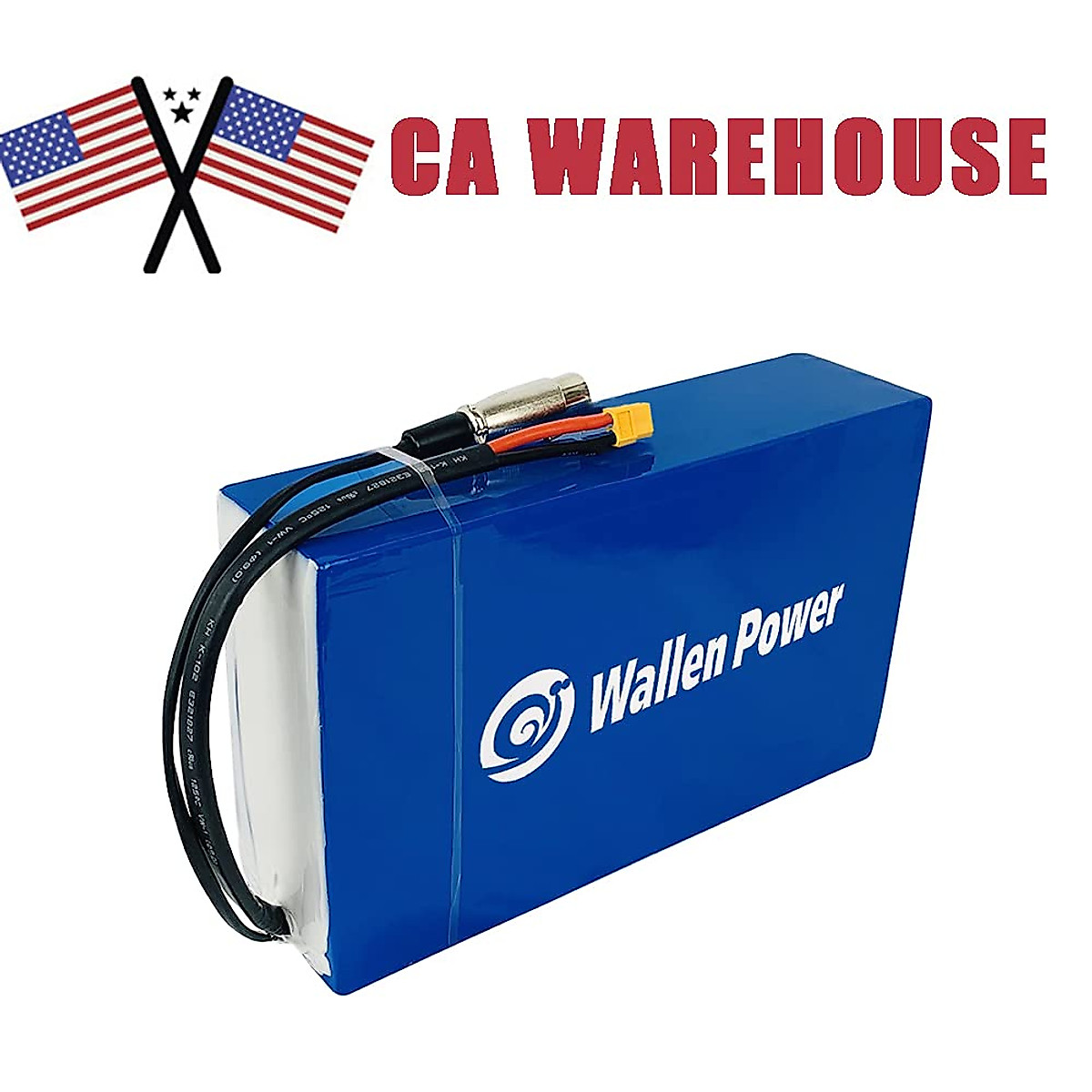 Wallen Power 60V 20AH Ebike Battery, Electric Bicycle Battery for 1800w 1500w 1200w 1000w Bike Motor, Waterproof (PVC) Battery Pack with 40A BMS Protection Board