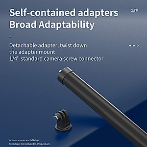 TELESIN G2 Long Selfie Stick Invisible - 2.7M 106" Waterproof Carbon Fiber Extension Pole for GoPro Max Hero 13 12 11 10 9 8 7 6 5 Insta360 X3 X4 Go3 Ace Pro DJI Action 3 4 5 Osmo Pocket 3 Accessory