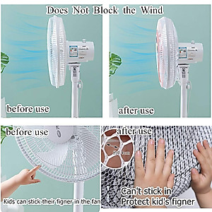 2 Pack-18" Fan Safety Protection Cover,Kid Children Finger Protect Fan Net Guard,Washable Pedestal Fan Dustproof Cover,Summer Home Fan Safety Dust Cover for Parents of Toddlers(1pcs/Black+1pcs/White)