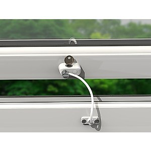 House Guard Child Safety Locks Window Door Cable Ventilator Kid Lock Baby Security Locking Keyed Opening for Baby Protection Prevent Children Falling Window Lock (White)