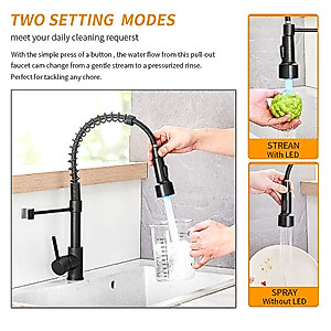 OWOFAN Matte Black Kitchen Sink Faucets Pull Down Sprayer with Deck Plate Product Bundles