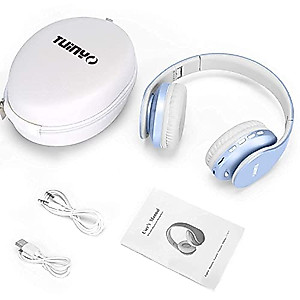 TUINYO Bluetooth Headphones, Wireless Headphones Over Ear with Microphone, Foldable & Lightweight Stereo Wireless Headset for Travel Work TV PC Cellphone