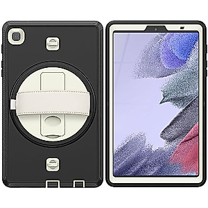 Tablet PC Case Hard Rugged Protective Cover Compatible with Samsung Galaxy Tab A7 Lite 8.7 inch T220/T225 (2021) Tablet - Multi-layered Protective Case with Screen Protector, 360° Rotatable Stand/Hand
