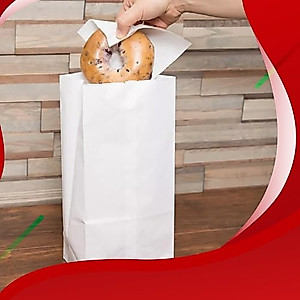 Concession Essentials 4lb White Paper Bags - Pack of 150ct. White Paper Lunch Bags. Great for Holiday Cookie Bags and Arts and Crafts., (CEwhite4lbPaperBag-150CT)