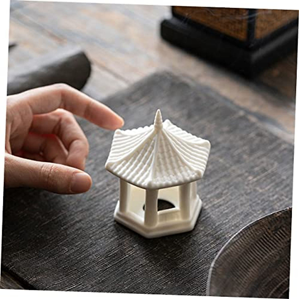 NOLITOY 3pcs Hexagonal Gazebo Ornaments Aquarium Decorations Zen Garden Decoration Fish Tank Mini Pagoda Miniature Pagoda Tabletop Accessories Mini Pavilion Ornament Ceramics Display White
