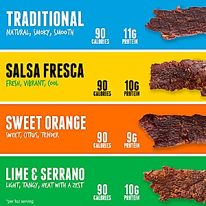 Baja Beef Jerky Snack Pack - Jerky Variety Pack, Beef Jerky Gifts for Men, Beef Jerky Sampler, Craft Jerky, Beef Jerky Assortment, Gluten Free Jerky, High Protein Jerky - 2.5 Oz Bags (Pack of 4)