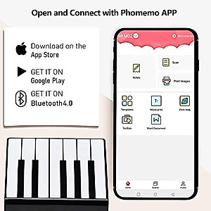 Phomemo M02 Pocket Printer- Bluetooth Thermal Photo Printer with 3 Rolls Transparent Sticker Paper, Compatible with iOS + Android for Plan Journal, Study Notes, Art Creation, Work, Gift