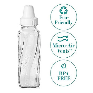 Evenflo Feeding Classic Glass Twist Bottles, 8 Ounce (Pack of 6),Clear,1018611