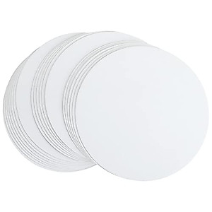 Acrux7 Cake Boards 10 inch Round, 50 Pack White Cardboard Cake Rounds, Disposable Cardboard Circles Base for Cake Pizza Decorating