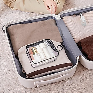 CGBE TSA Approved Toiletry Bag With Handle, Clear Toiletry Bag Quart Size Travel Bags For Toiletries Carry On Cosmetic Makeup Pouch For Men