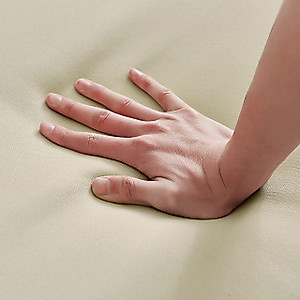 Mid-Century Convertible Futon Sofa Bed,Modern Linen Fabric Small Loveseat,Folding Sleeper Couch Bed with Armrests & 2 Pillows,Recliner Sofa with Solid wood Legs for Living Room Office (Beige)