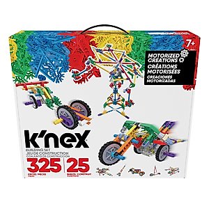 Basic Fun K'NEX | Motorised Creations Building Set | 3D Educational Toys for Kids, 325 Piece Stem Learning Kit, Engineering for Kids, 25 Model Building Construction Toy for Children Ages 7 85049