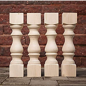 CAROLINA LEG CO. Maple Monastery Bench Legs - Replacement Coffee Table Legs - Unfinished - Set of 4 - Made in NC - Dimensions: 3.5" x 16"