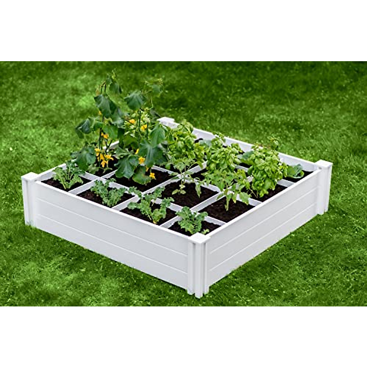 Vita VT17104 48in x 7.5in GRO Grid Garden Bed, 7.38" H, White