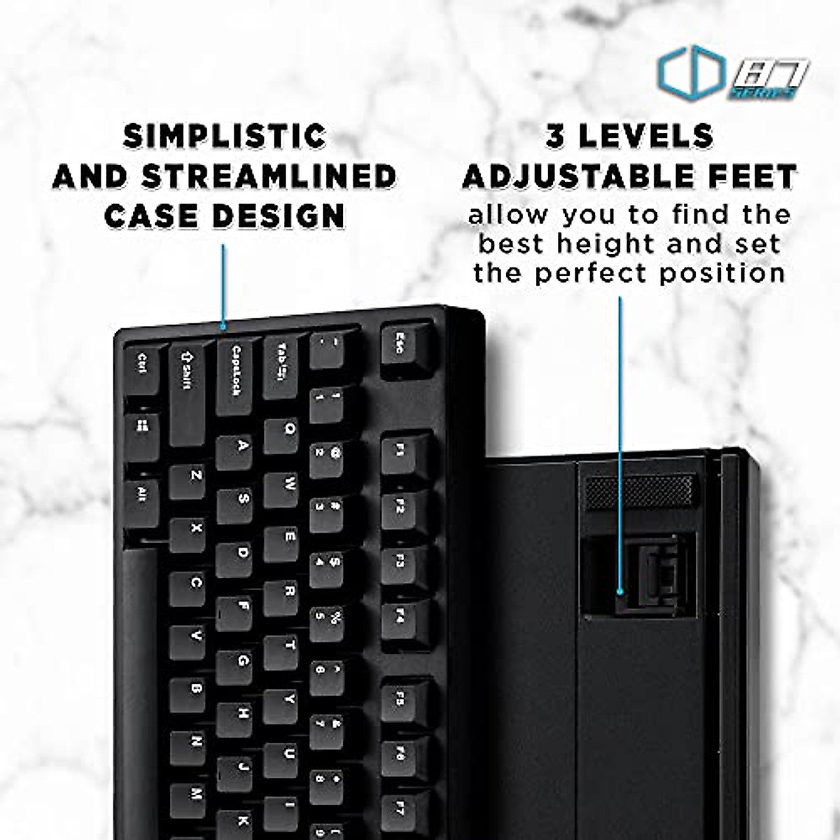 ikbc CD87 V2 Ergonomic Mechanical Keyboard with Cherry MX Red Switch for Windows and Mac, Tenkeyless Keyboard Upgraded with Mistel PBT Double Shot Keycaps for Desktop and Laptop, Solid Build Quality
