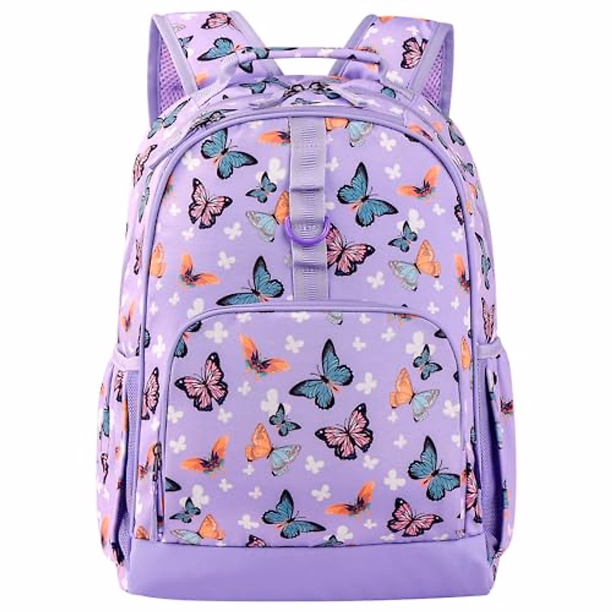Choco Mocha Butterfly Backpack for Girls, Kids School Backpacks Girls Backpacks Ages 6-8, Kindergarten Bookbag Girl Elementary School Bag 17 Inch, Purple