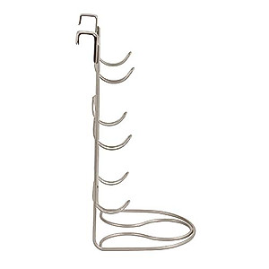 Spectrum Diversified myBella Over-The-Cabinet Station 4-Tier Styling, Flat Iron & Curling Wand Hooks with Blow Dryer Holder, Hair Tool Storage, Satin Nickel PC