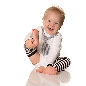 juDanzy Christmas and Halloween baby and toddler Leg Warmers for Girls and Boys (One Size, Black and white stripe)