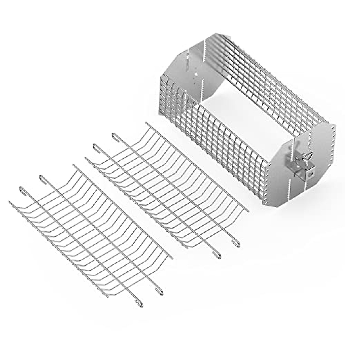 onlyfire Universal Octagonal Tumble Rotisserie Basket, Flat Spit Rotisserie Grill Basket Fits for 1/2 Inch Hexagon, 3/8 Inch Hexagon, 3/8 Inch Square, 5/16 Inch Square Spit Rods