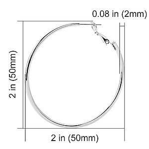 Rugewelry 925 Sterling Silver Post Hoop Earrings, Lightweight Hoops 18K Gold Plated Polished Round Hoop Earrings For Women