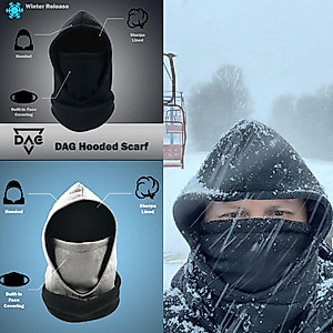 DAG Gear Hooded Scarf (Black Solid)