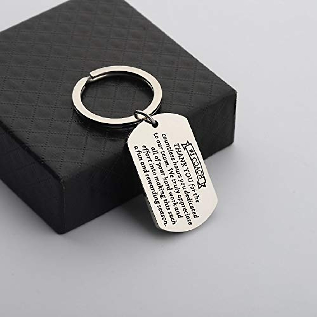 FUSTMW Coach Thank You Keychain #1 Coach Gift Appreciation Gift for Football Basketball Soccer Baseball Coach Retirement Gift (#1 Coach Gift)