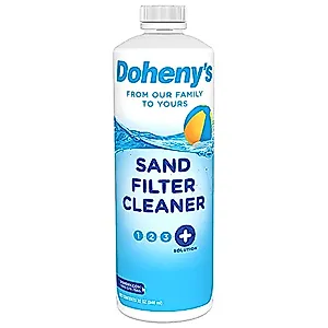 Doheny's Sand Filter Cleaner | 100% Professional-Grade | Effective in Removing Debris from Sand Beds, Keeping Your Filter Operating Efficiently | Convenient Dosage View Stripe | 1 QT Bottle