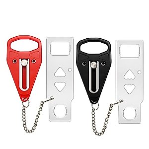 Portable Door Lock 2Pack Extra Lock for Additional Privacy and Safety in Home,Hotel and Apartment,Prevent Unauthorized Entry,Protect Family Security in Traveling,Home,Bedroom,Hotel,Apartment,AirBNB