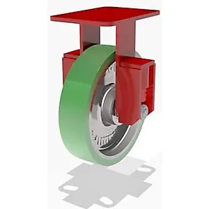R-SPHS-8DB-2 Spring Loaded Heavy Service Rigid Caster w/Duralast 8 in Polyurethane (95A) on Iron Core Wheel, 2 in Face, 1,220 lb Capacity