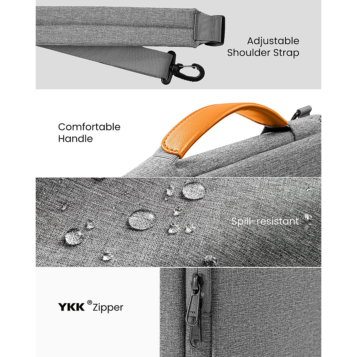 tomtoc 360 Protective Laptop Shoulder Bag for 13-inch 2025 MacBook Air M4/A3240, M3/A3113, M2/A2681, M1/A2337, MacBook Pro M2/A2686 M1/A2338, Water-Resistant Laptop Accessory Carrying Case Sleeve